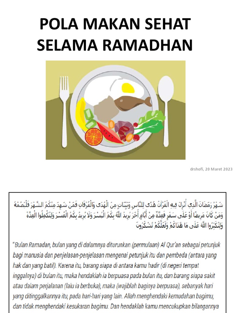 Pola Makan Sehat Ramadhan | PDF