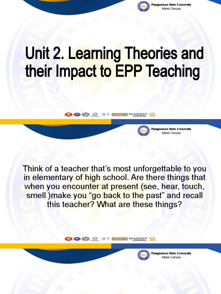 Unit Ii Learning Theories And Impact In Teaching Group 2 Pdf