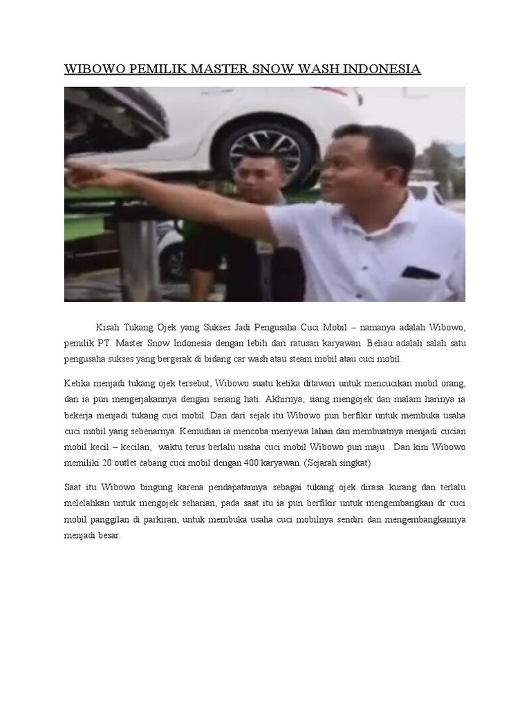 Wibowo Pemilik Master Snow Wash Indonesia | PDF