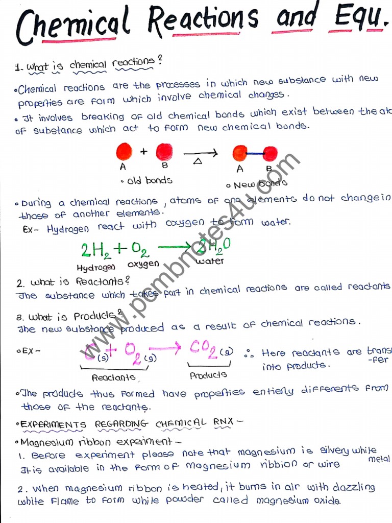 Chemical Reactions and Equations | PDF