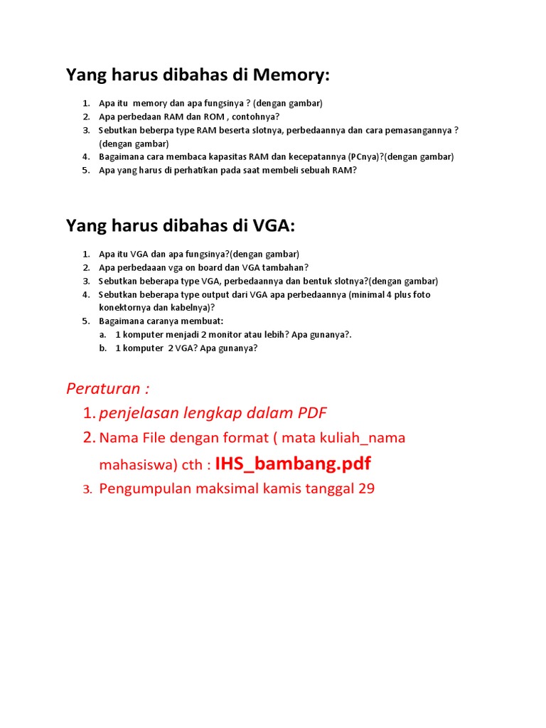 Slot RAM dan VGA: Panduan Lengkap | PDF
