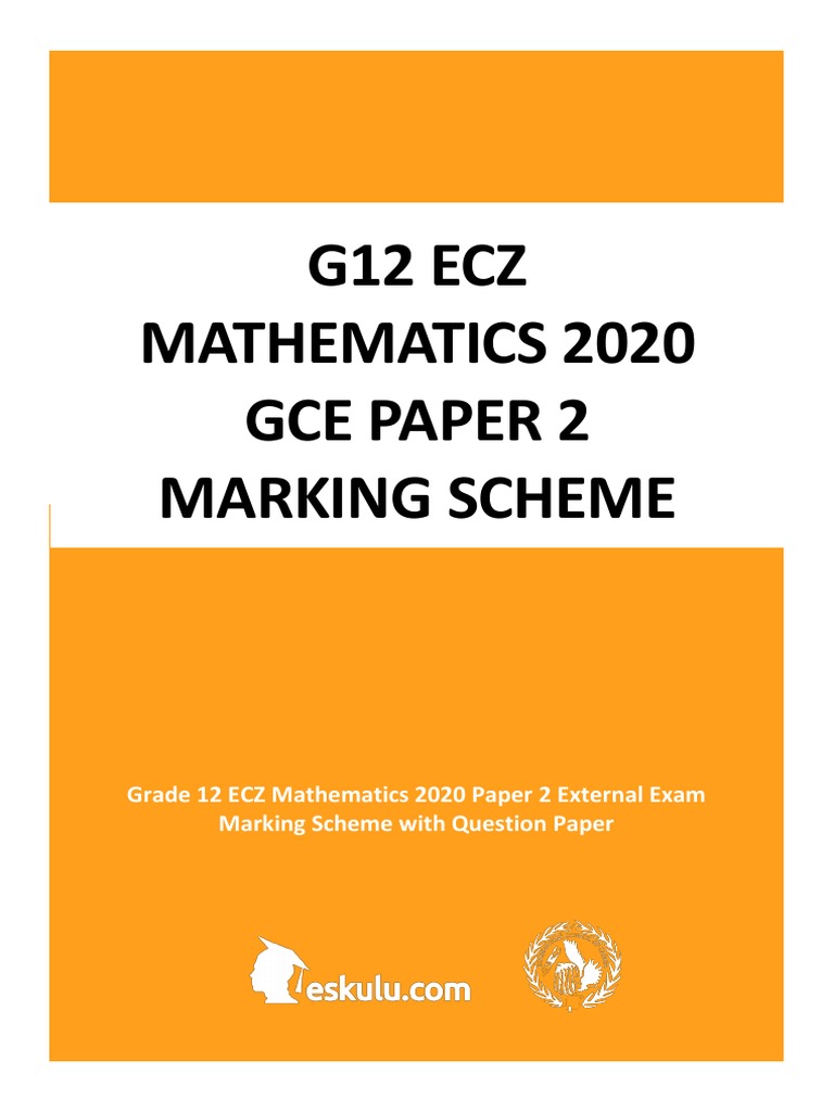 Grade 12 Mathematics Paper 2 Marking Scheme | PDF