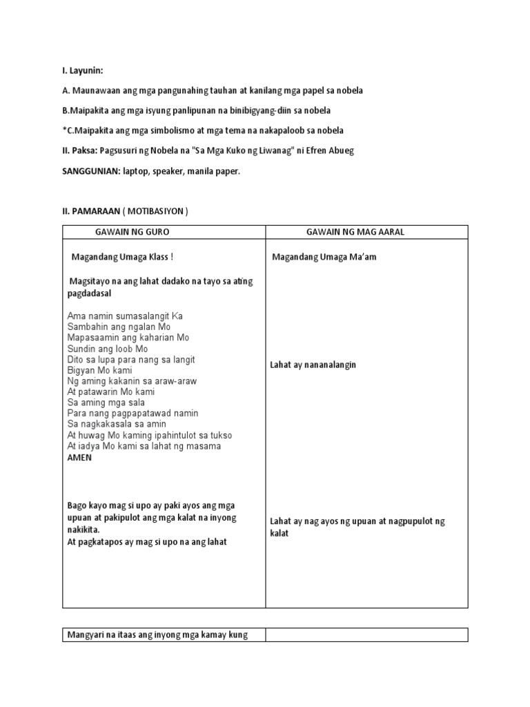 Banghay Aralin 1 2 | PDF