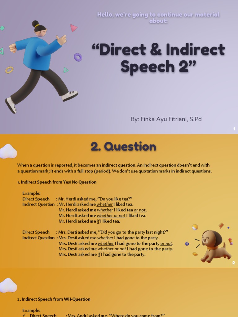 Direct & Indirect Speech 2 | PDF