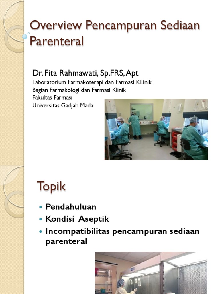 Overview Pencampuran Sediaan Parenteral PDF | PDF