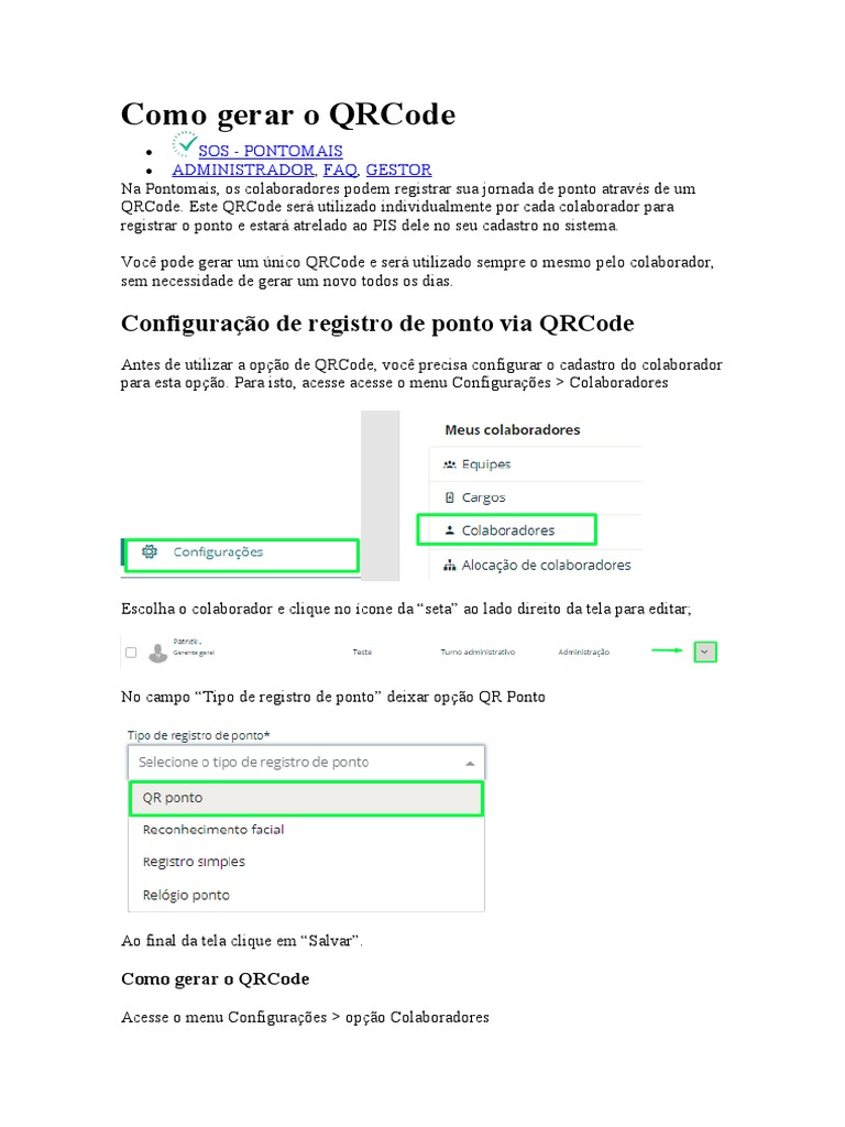 Como Gerar o QRCode | PDF