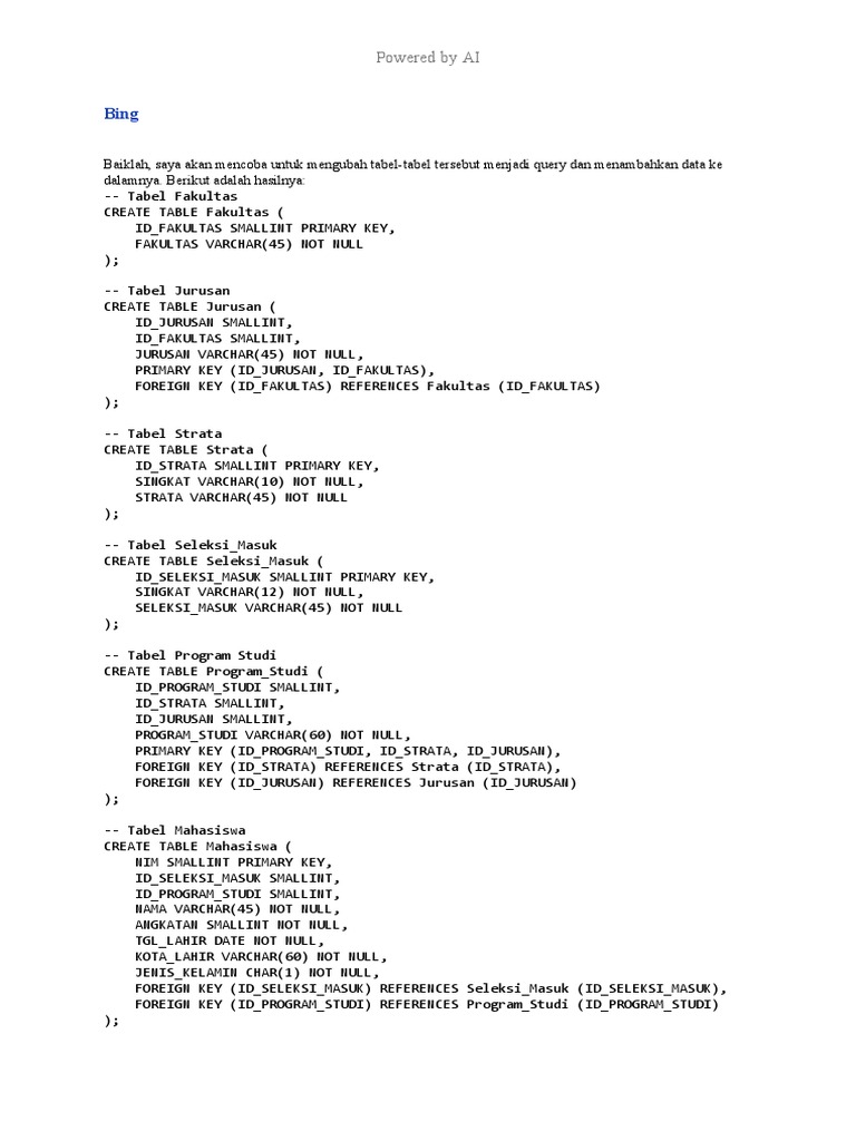 Struktur Database Pendidikan Tinggi | PDF