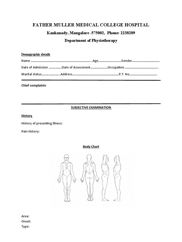Ortho Assessement Form | PDF