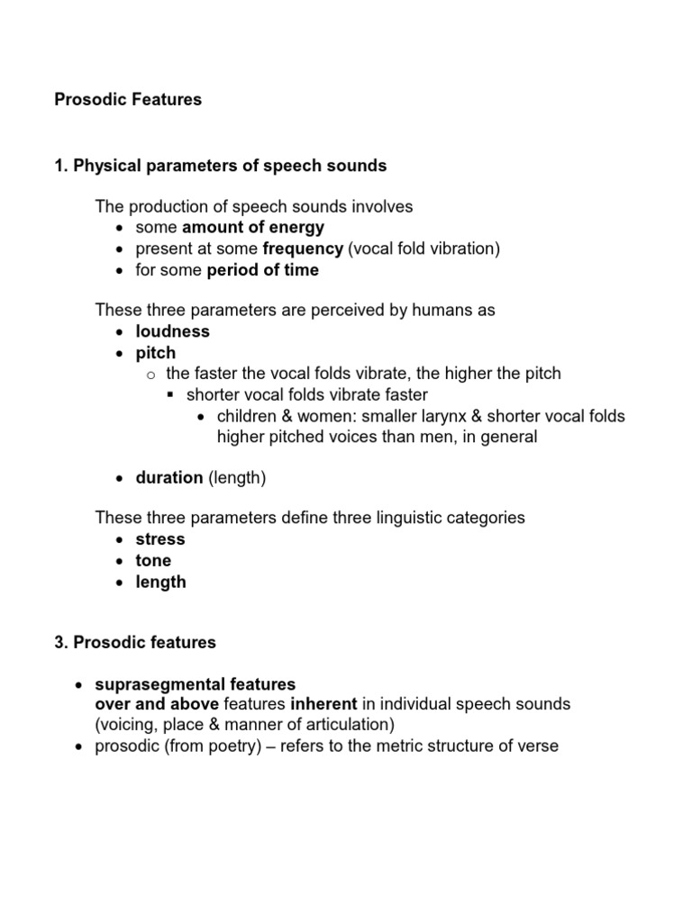 Prosodic Features Pdf Pdf Stress Linguistics Tone Linguistics