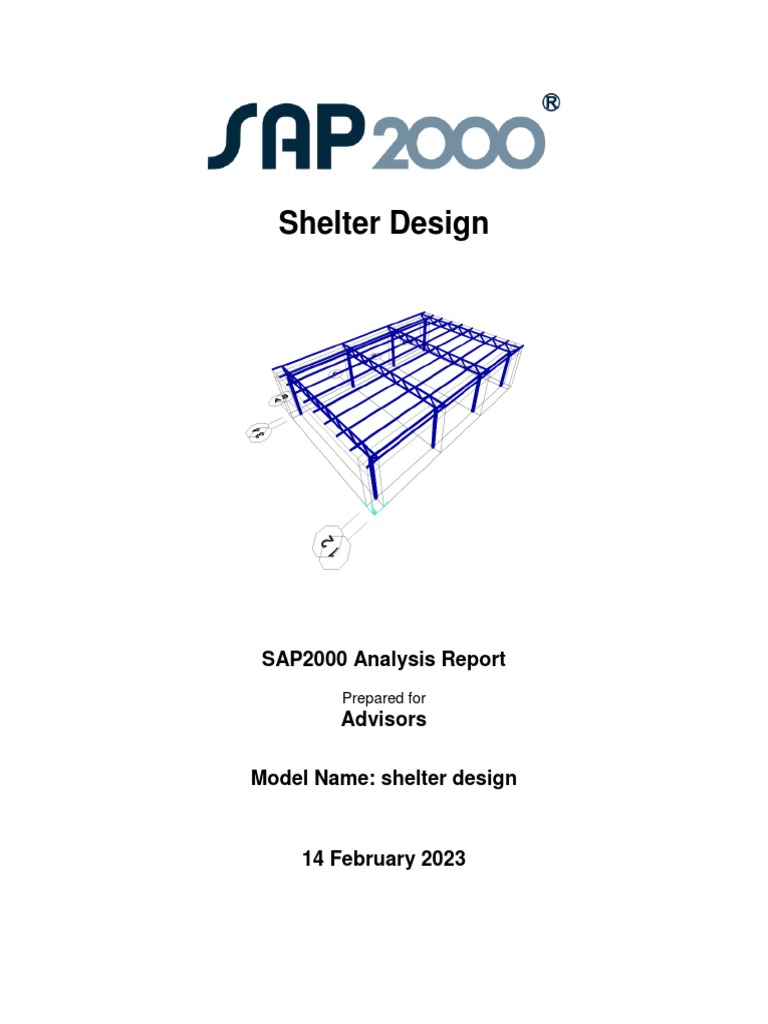SAP2000 Shelter Design Analysis Report | PDF