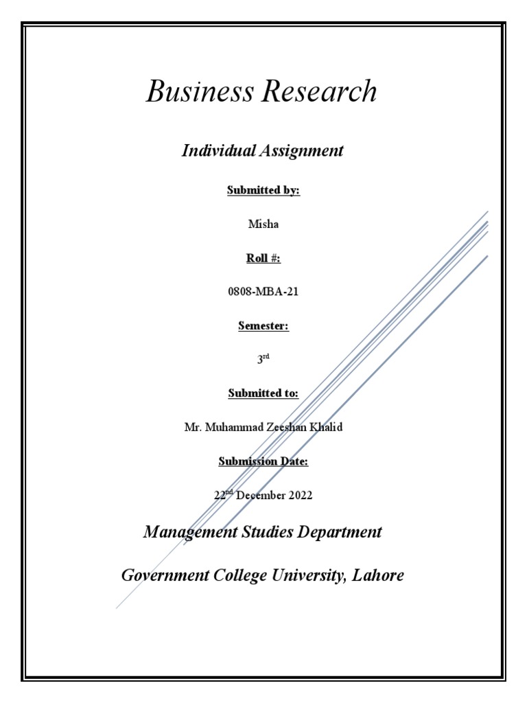 Business Research Assignment Misha (0808-MBA-21) | PDF | Causality ...