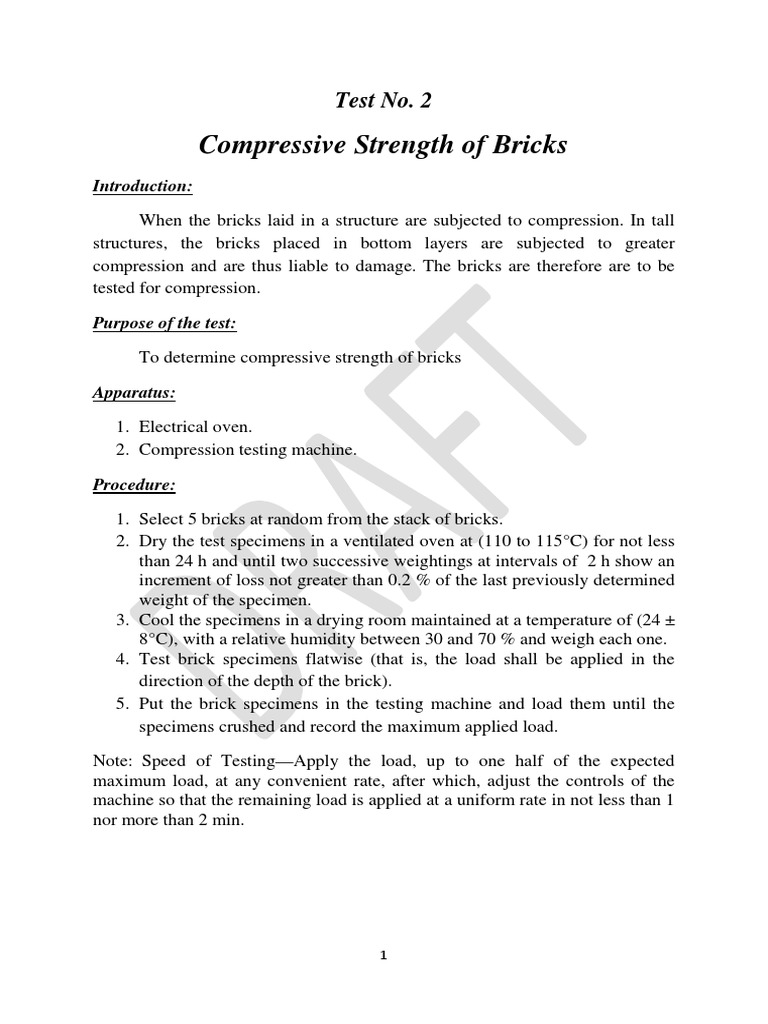 Compressive Strength Testing of Bricks | PDF | Brick | Materials