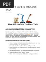 MEWP Pre-Use Inspection Checklist | PDF | Switch | Manufactured Goods