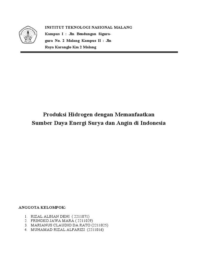 Tugas Hidrogen | PDF