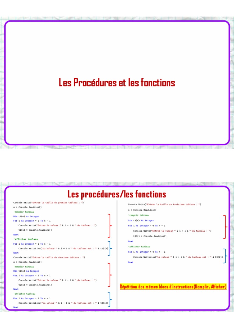 Chapitre 4 Programmation VB Les Fonctions Procedures | PDF | De base ...