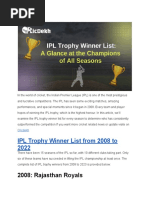 IPL 2025 Schedule | PDF | Cricket Competitions | Cricket