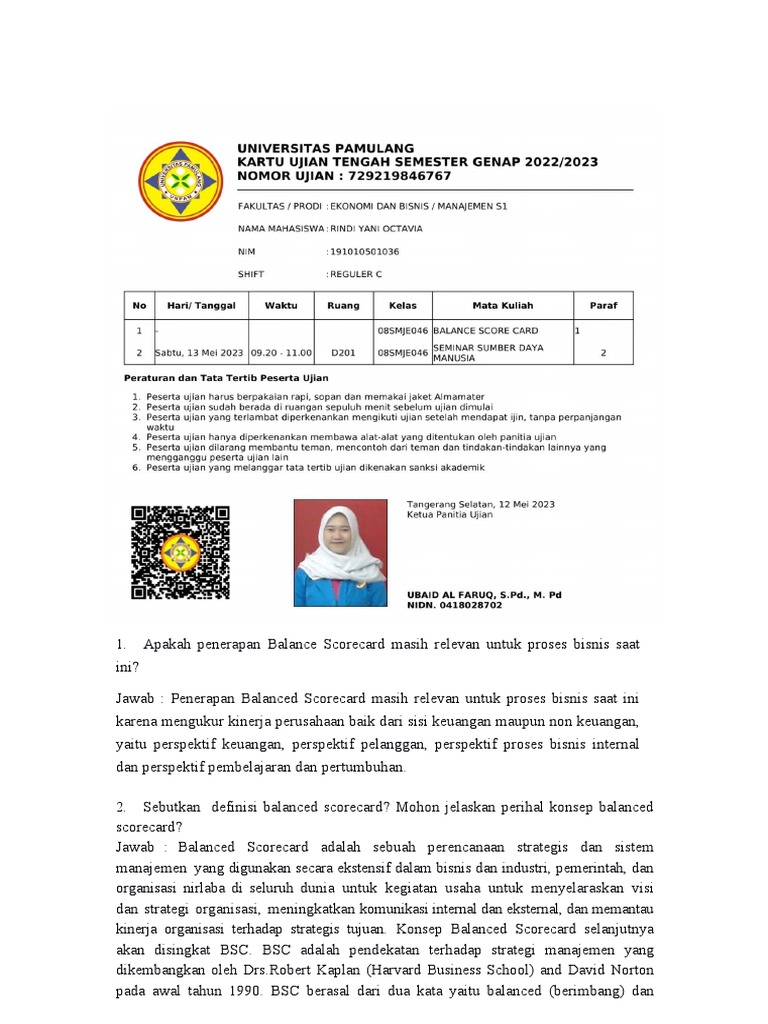 Uts BSC Rindi Yani Octavia | PDF