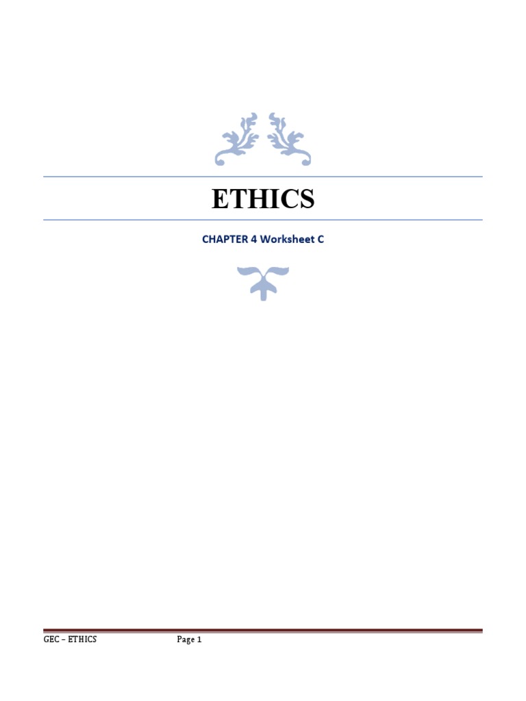 GEC-E Chapter 4 - Worksheet C - Lato | PDF | Whistleblower | Autonomy