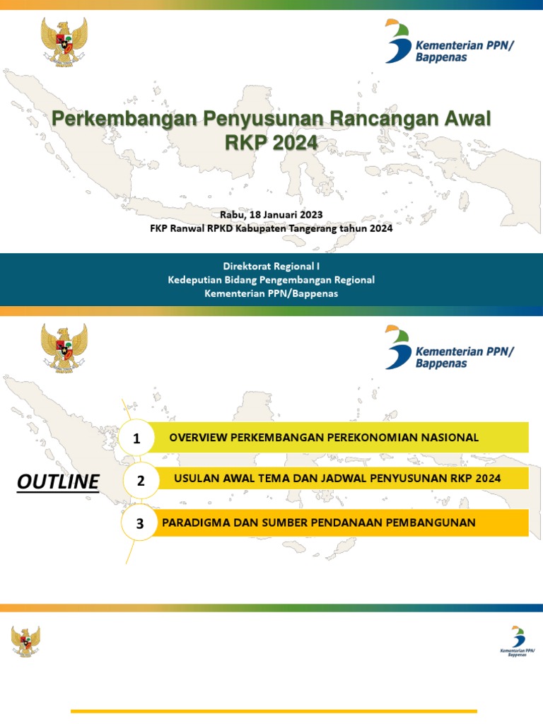 Paparan Bappenas Dalam FKP Ranwal RKPD Kab Tangerang Tahun 2024 | PDF