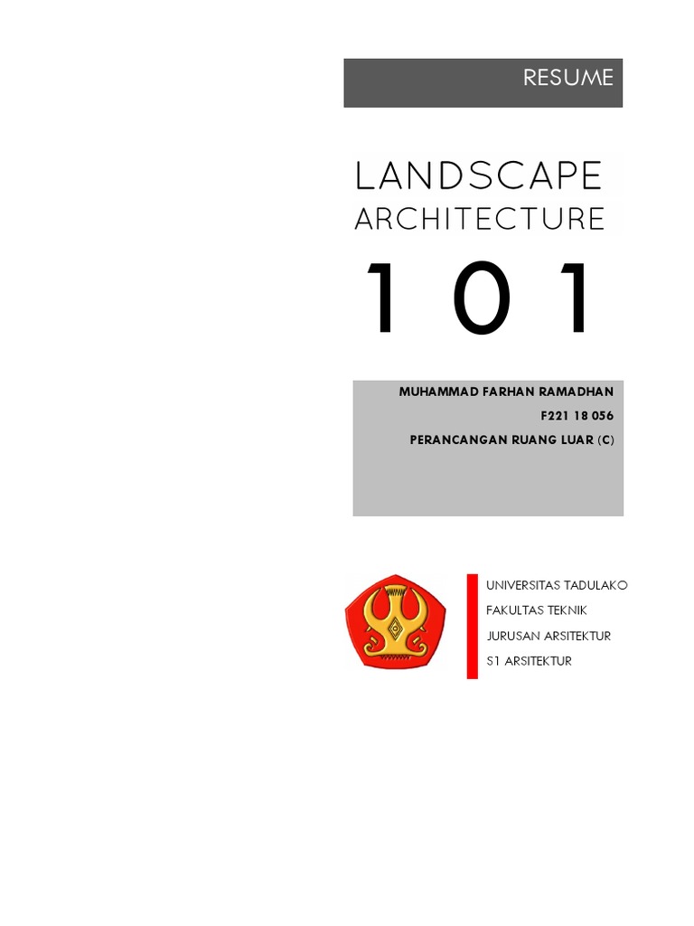 Landscape Architecture 101-Resume | PDF