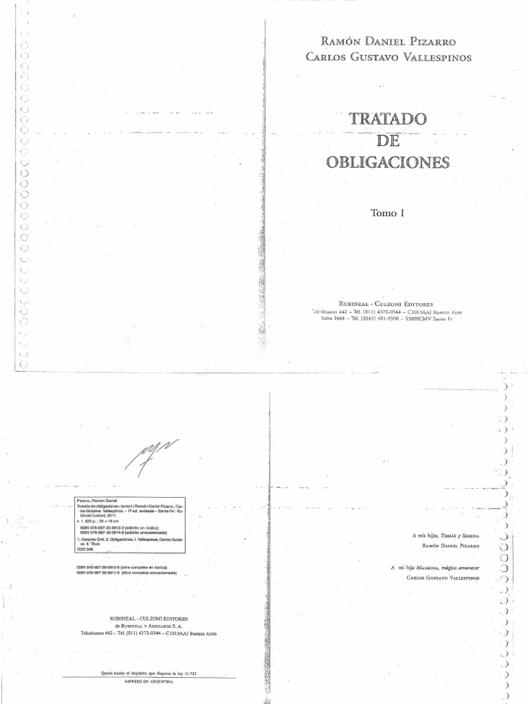 Tratado de Obligaciones Tomo I PDF | PDF