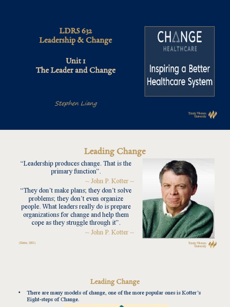 U01 - The Leader and Change | PDF | Leadership | Servant Leadership
