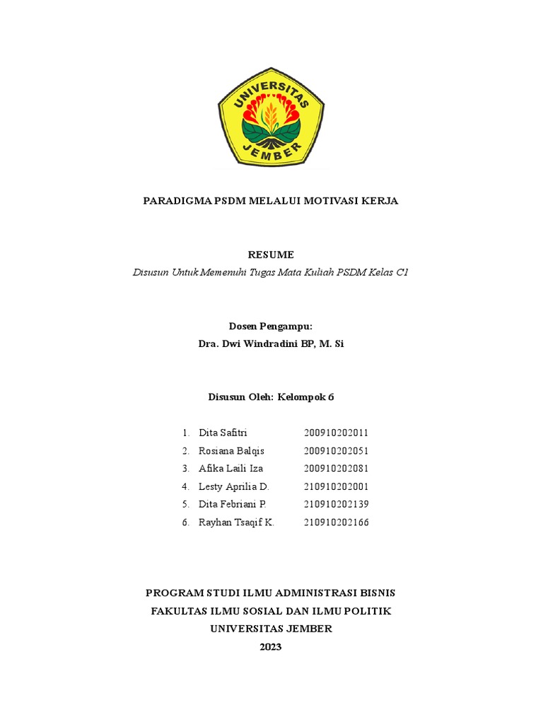 Resume Kelompok 6 PSDM | PDF