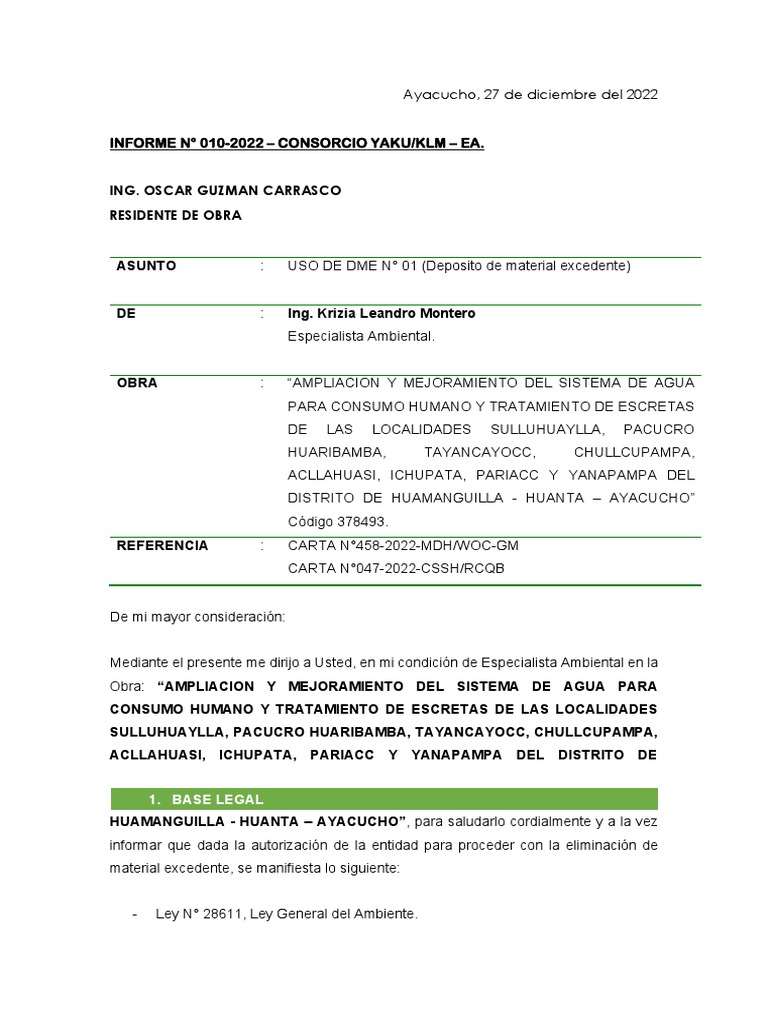 Uso de DME | PDF | Saneamiento | Agua