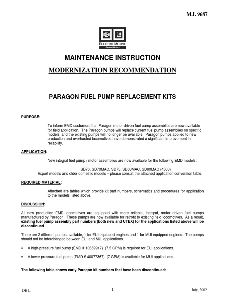 Paragon Fuel Pump Replacement Guide | PDF
