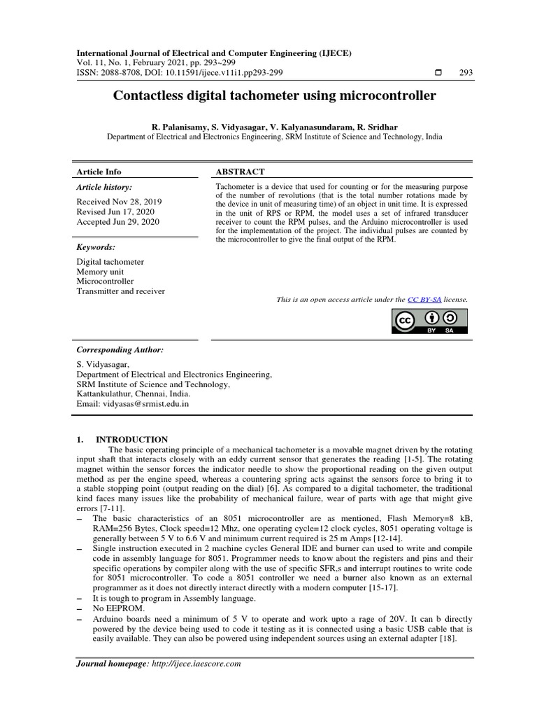 Contactless Digital Tachometer Using Microcontroll-1 PDF | PDF | Arduino | Microcontroller