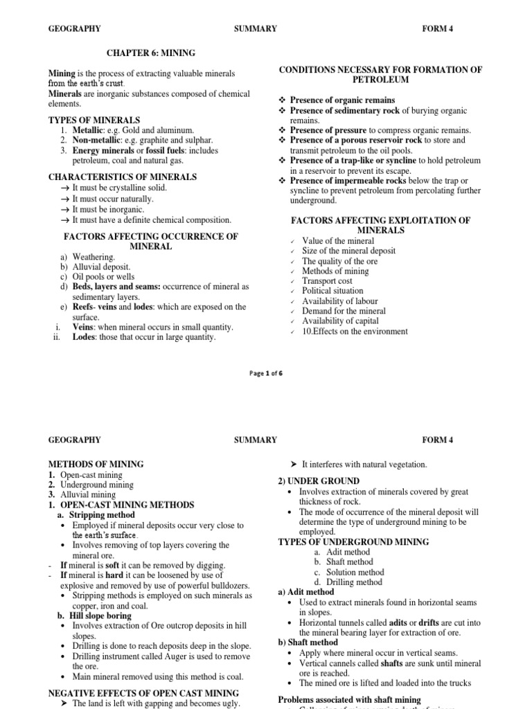 Chapter 6 Mining PDF | PDF | Mining | Petroleum