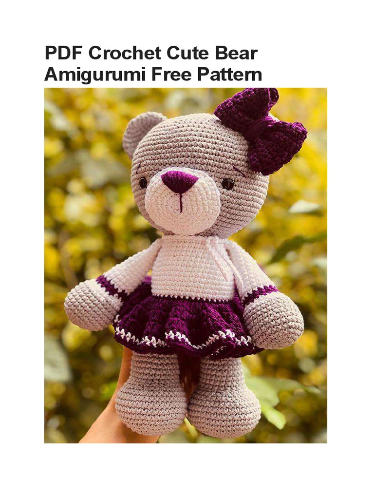 Pdf Crochet Cute Bear Amigurumi Free Pattern Pdf Pdf Amigurumi