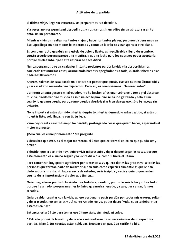 El Último Viaje 19-12-2022 | PDF