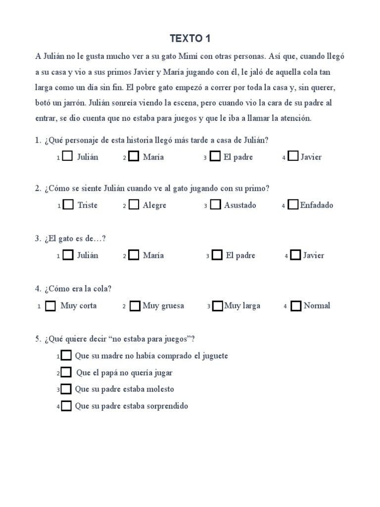 Cuadernillo Comprensión Lectora para 1 y 2 Grado | PDF