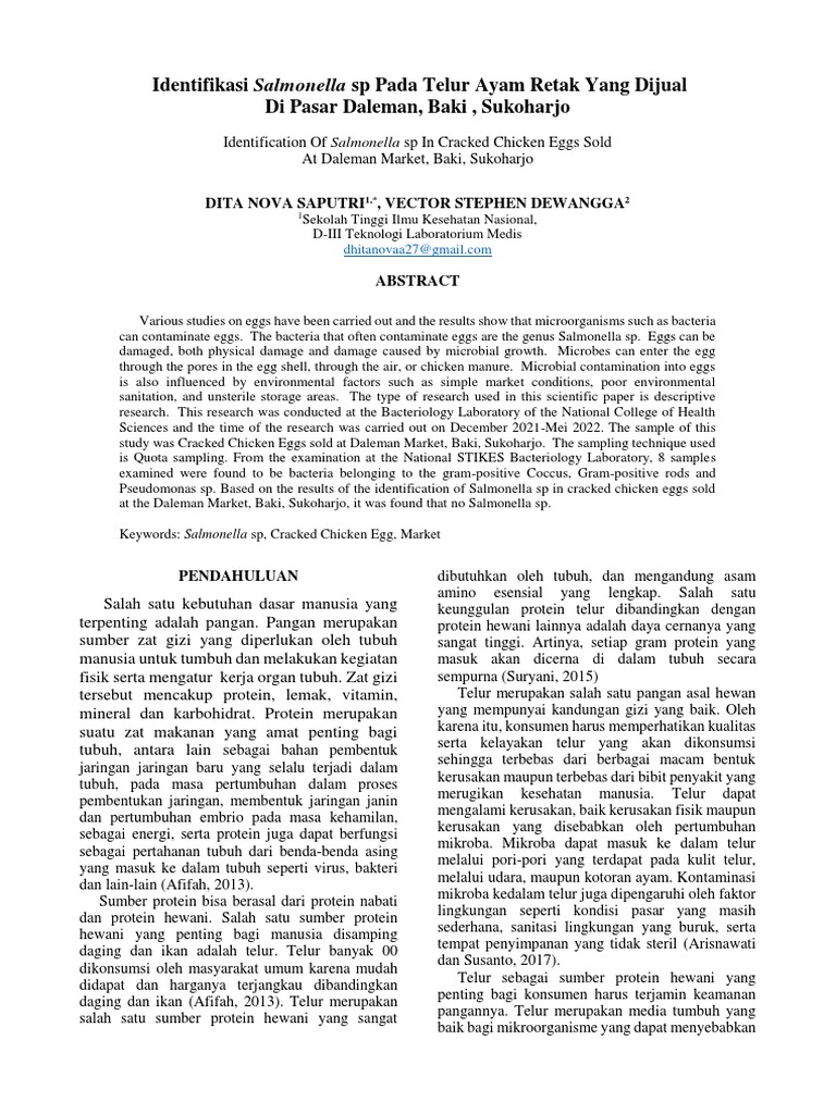 Artikel Dita Nova Saputri | PDF | Bakteri | Mikroorganisme