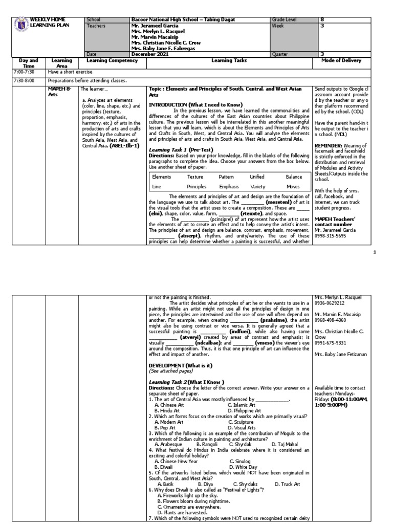QTR3 - WHLP Week3 Arts | PDF