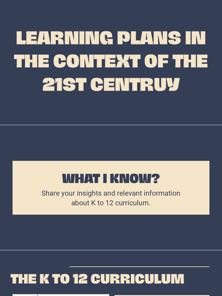 Learning Plans In The Context Of The 21st Century 2 Pdf Pdf