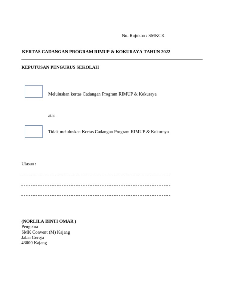 kertas kerja kokuraya | PDF