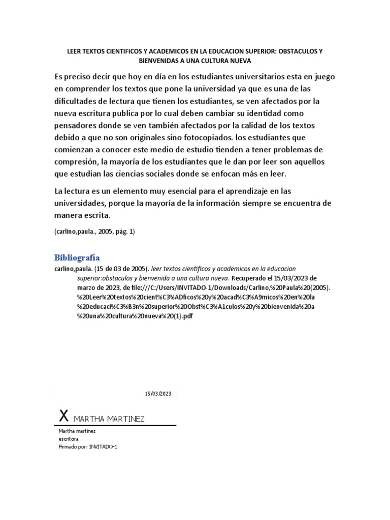 Leer Textos Cientificos y Academicos en La Educacion Superior | PDF Leer Textos Cientificos y Academicos en La Educacion Superior | PDF