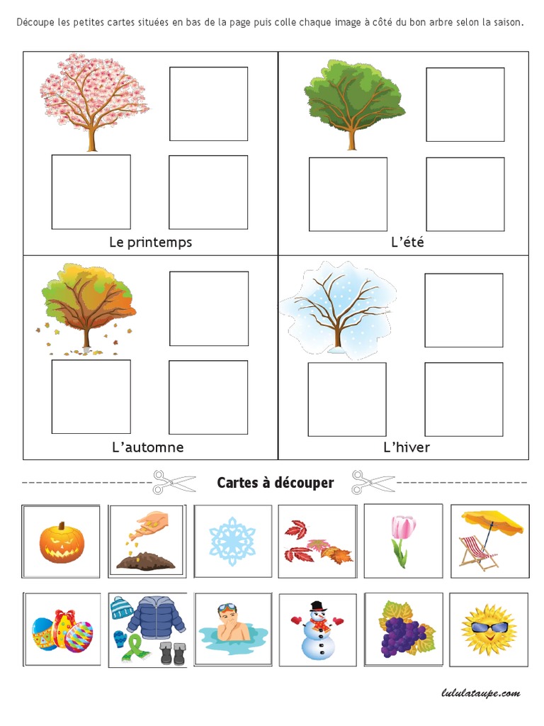 Cartes saisonnières à coller sur arbres | PDF | Maison et jardin