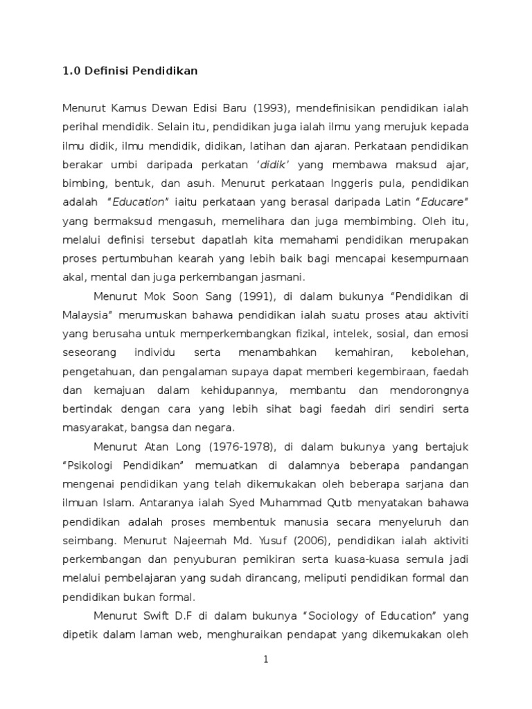 Definisi Pendidikan | PDF