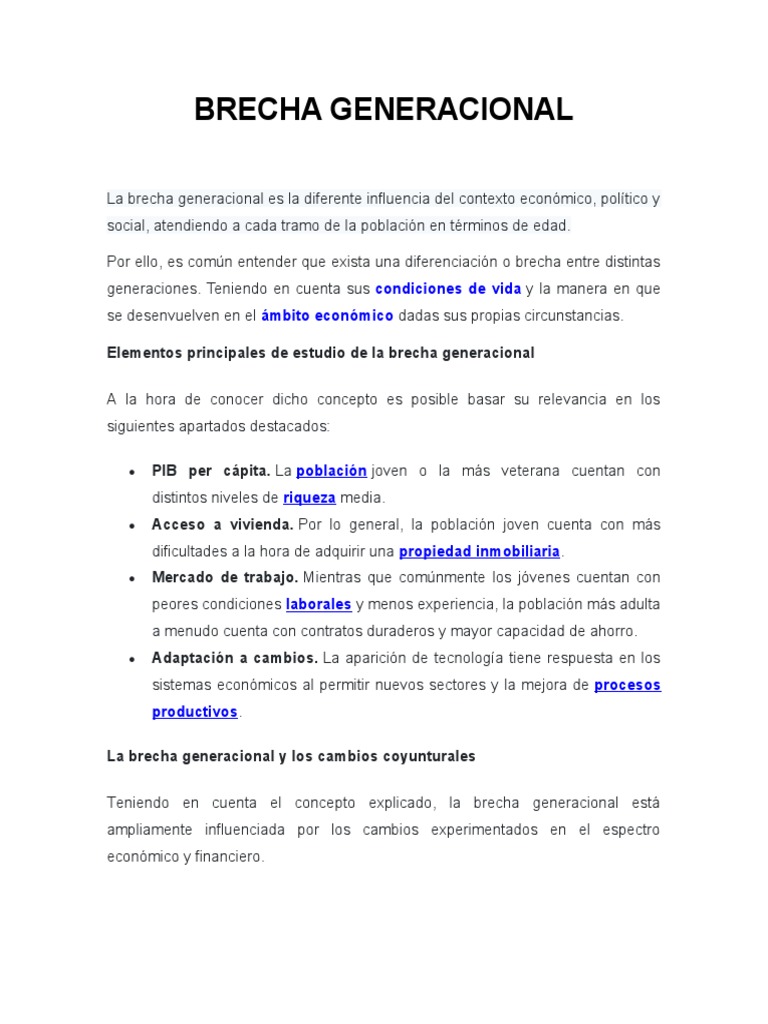 Brecha Generacional | PDF | Familia | Economias