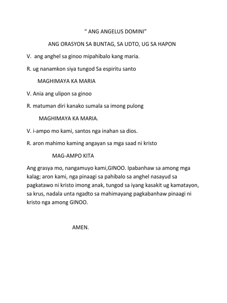 Ang Angelus Domini | PDF