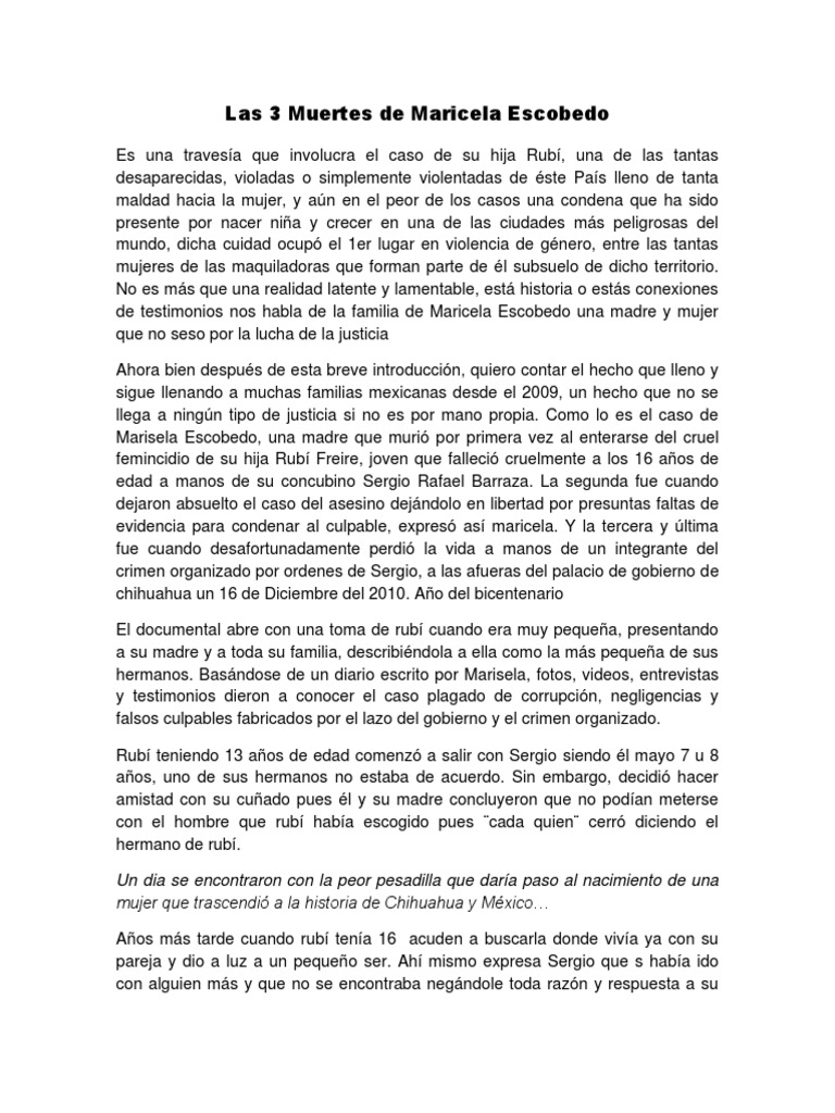Las 3 Muertes de Maricela Escobedo | PDF