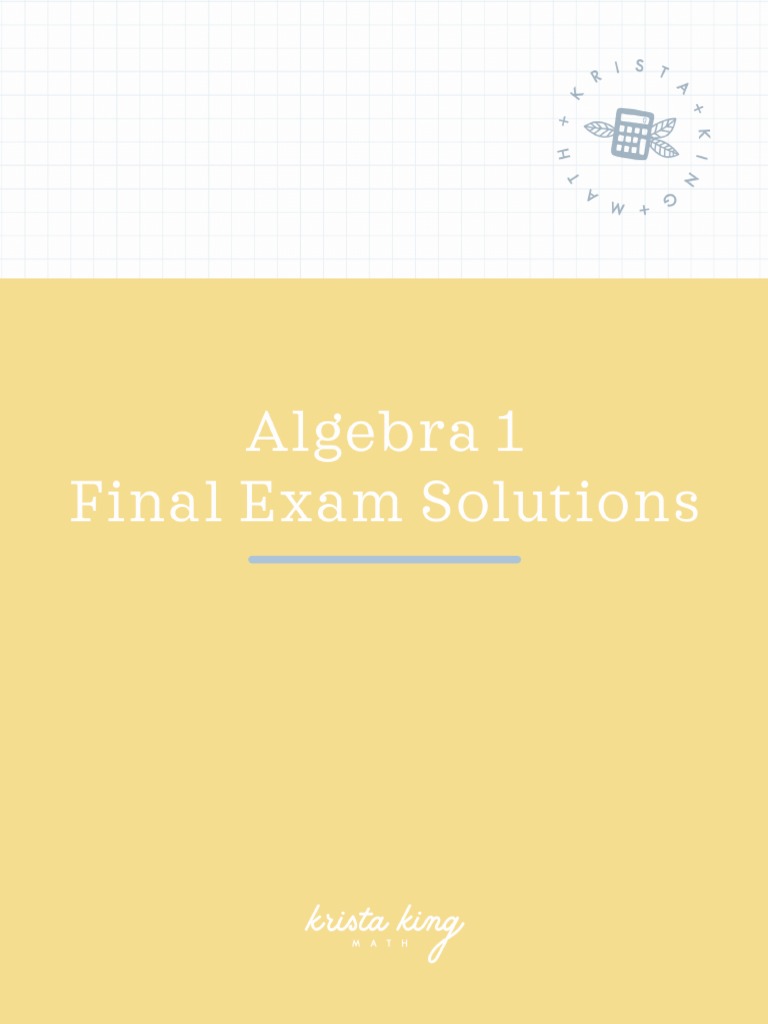 Algebra 1 Test and Solution | PDF | Inequality (Mathematics) | Abstract ...