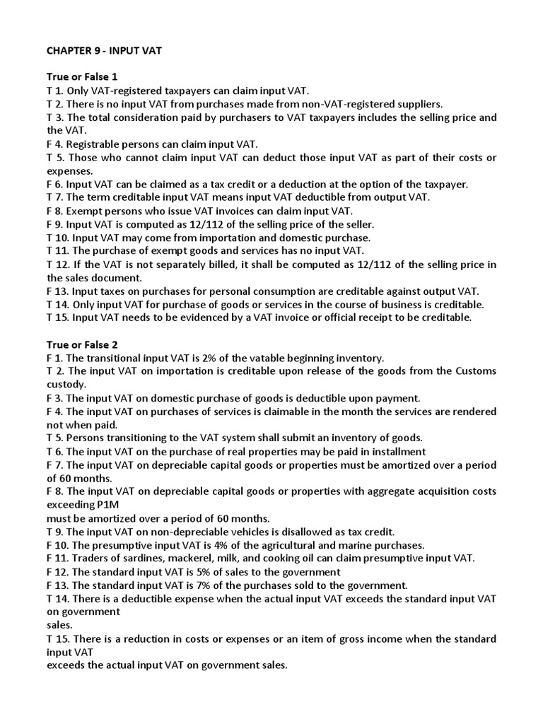 Bustax Chap9 Theory and Problems | PDF | Value Added Tax | Invoice