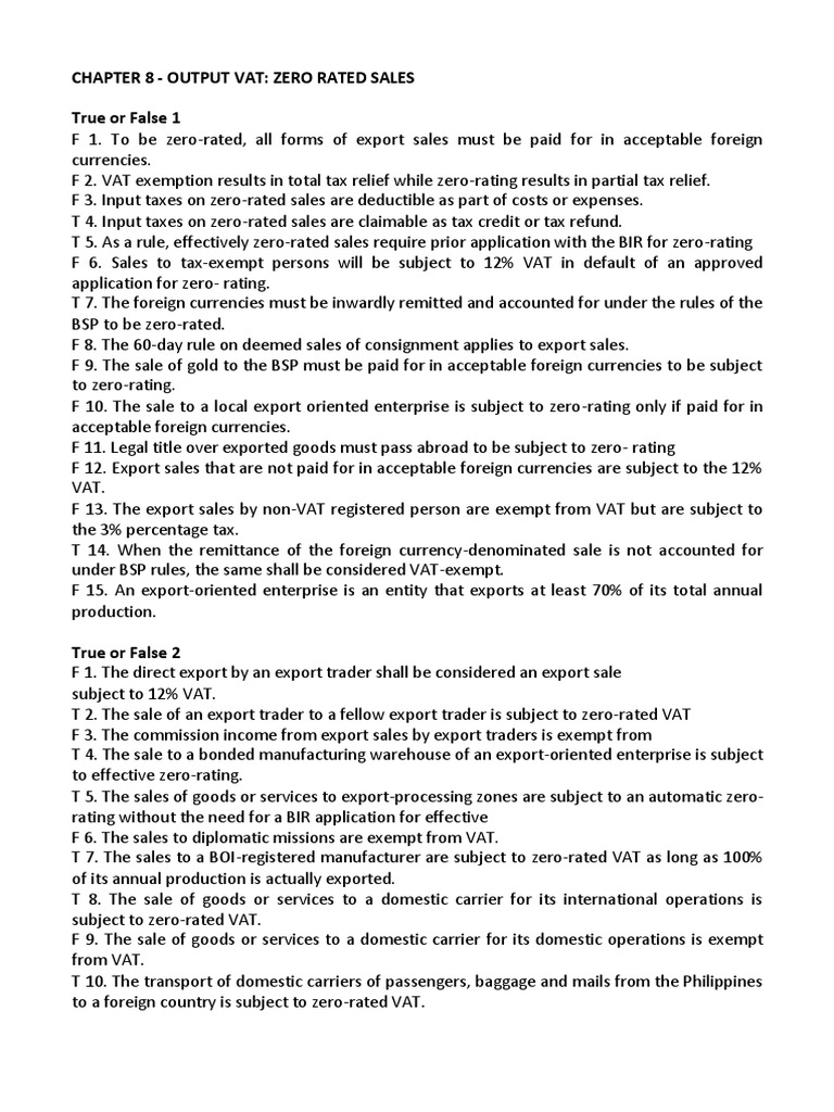 Bustax Chap8 Theory and Problems | PDF | Value Added Tax | Tax Exemption