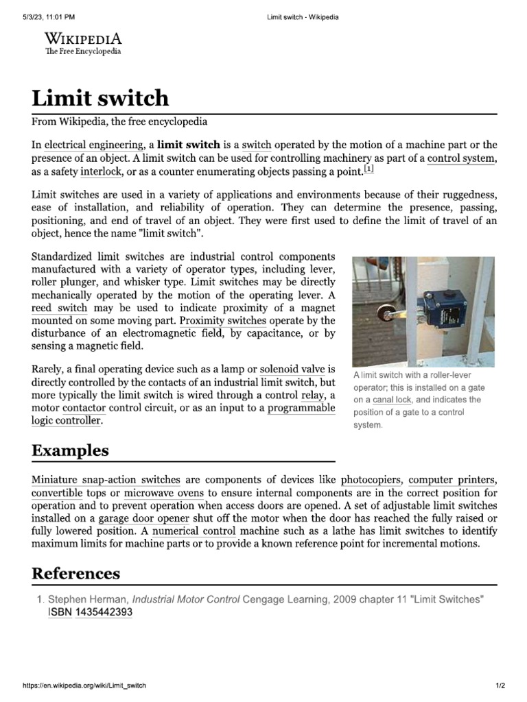 Limit Switch | PDF