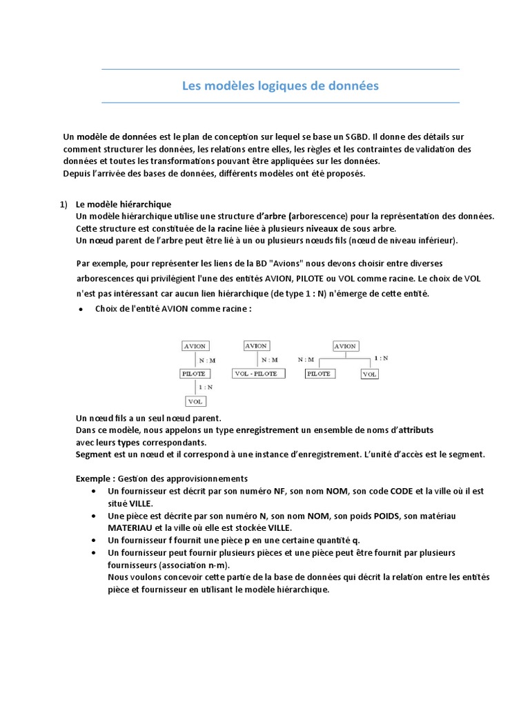 2 Les Modèles de Données | PDF | Base de données relationnelle | Modèle ...