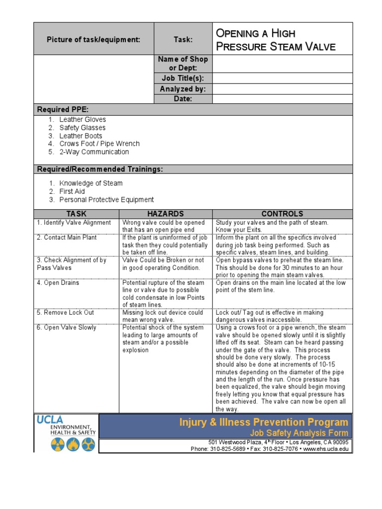 Opening High Pressure Steam Valve Safely | PDF | Valve | Personal ...